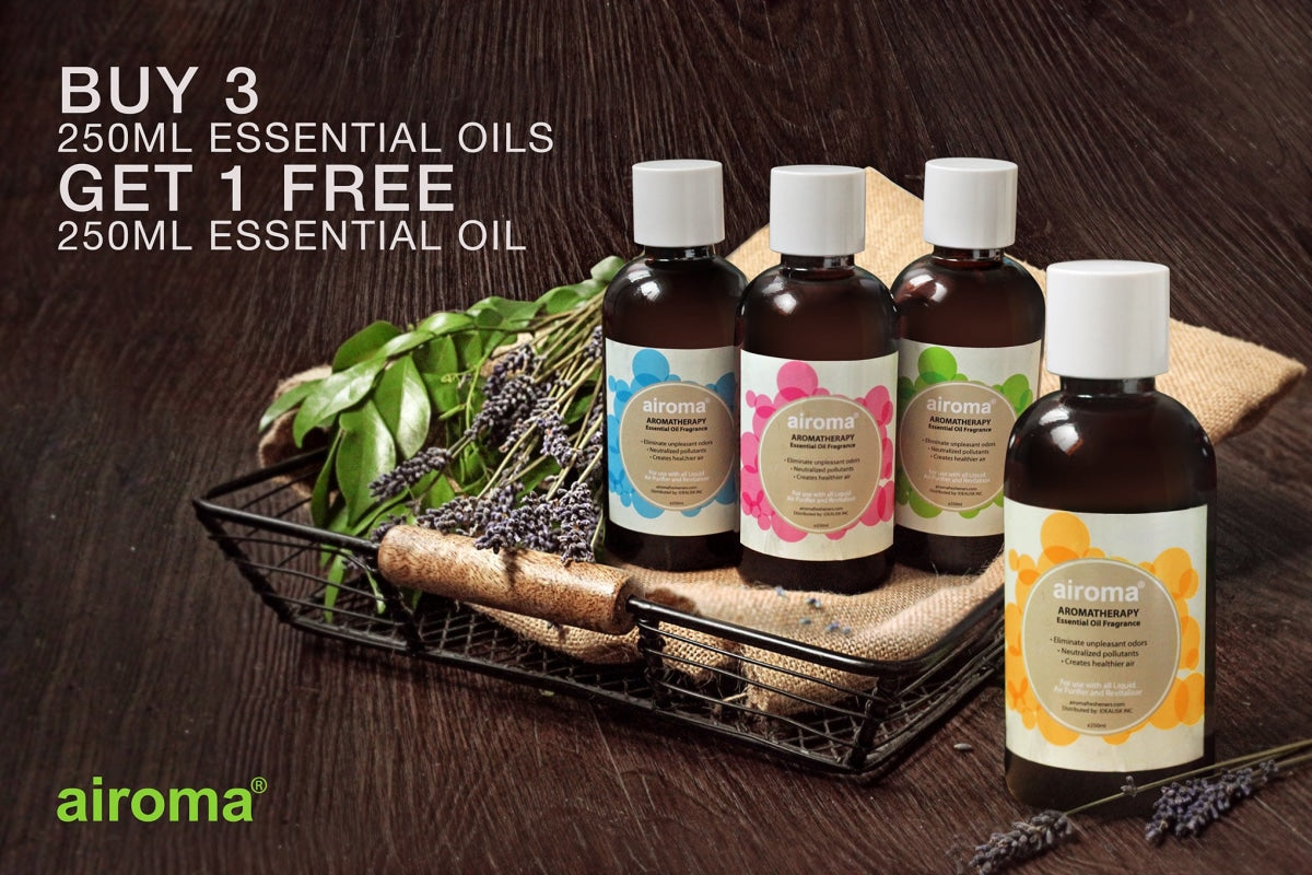 3 Airoma Essential Oils 250mL (FREE 1 Airoma Essential Oil, SAVE Php 1 ...